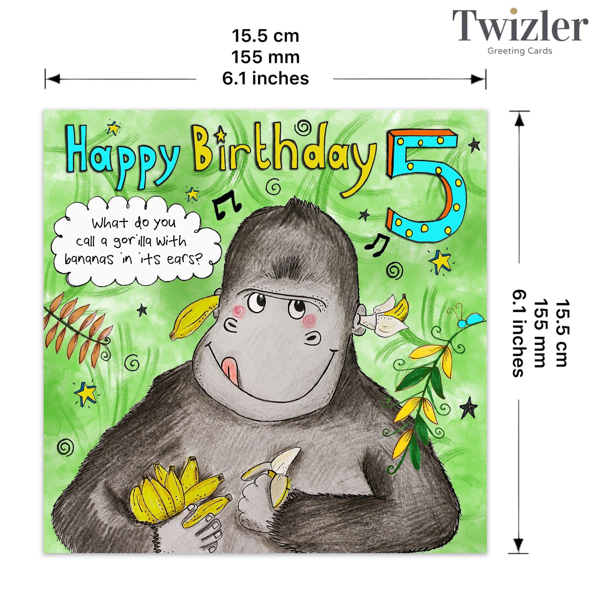 Age 5 Birthday Card Fifth Birthday Card Childrens 5th Birthday Card ...