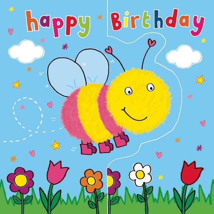 Bumble Bee Birthday Card Sparkly Card - Pop Out Card