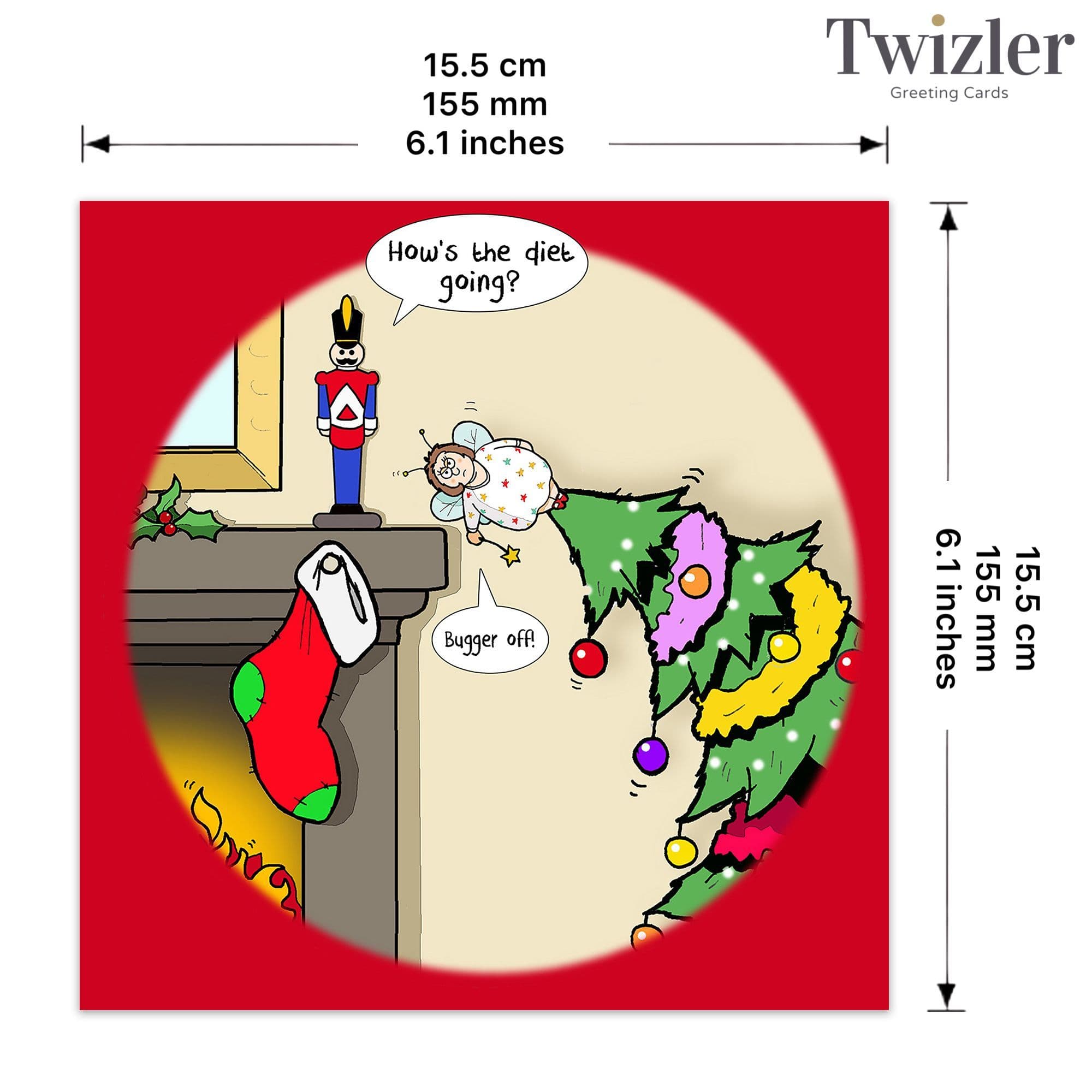 Fat Fairy Funny Christmas Card | Happy Christmas Cards | Twizler