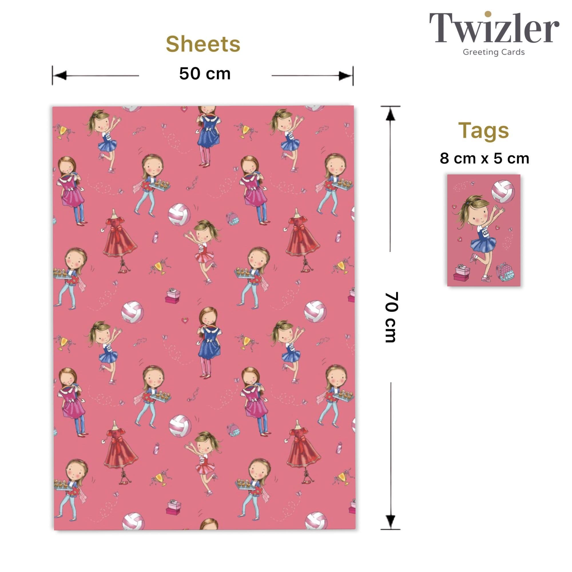 Girl's Wrapping Paper. Children's Gift Wrap
