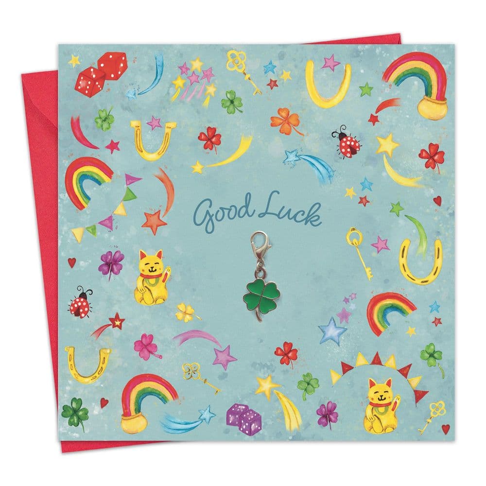 Charm Card and Gift. Cute Good Luck Card.