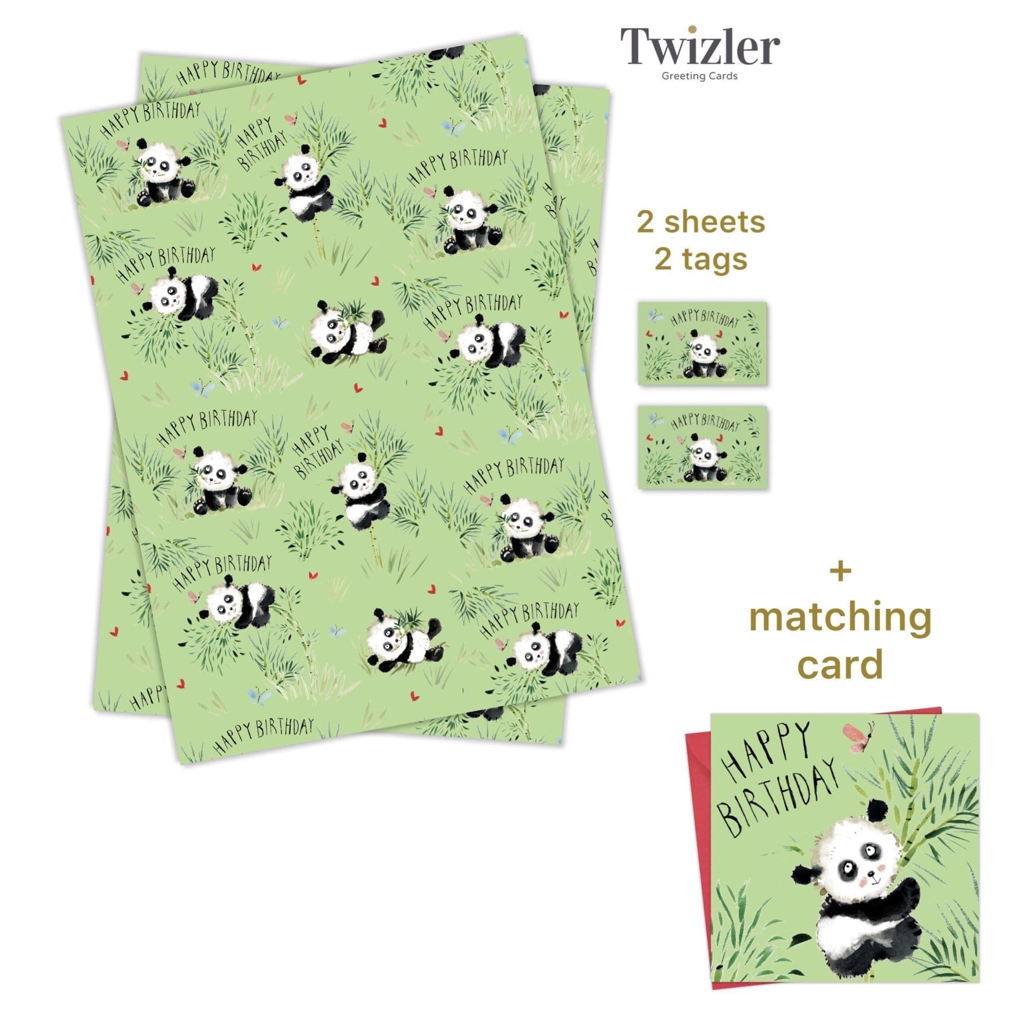 Cute Panda Wrapping Paper. Girl's Wrapping Paper. Boy's Wrapping Paper ...