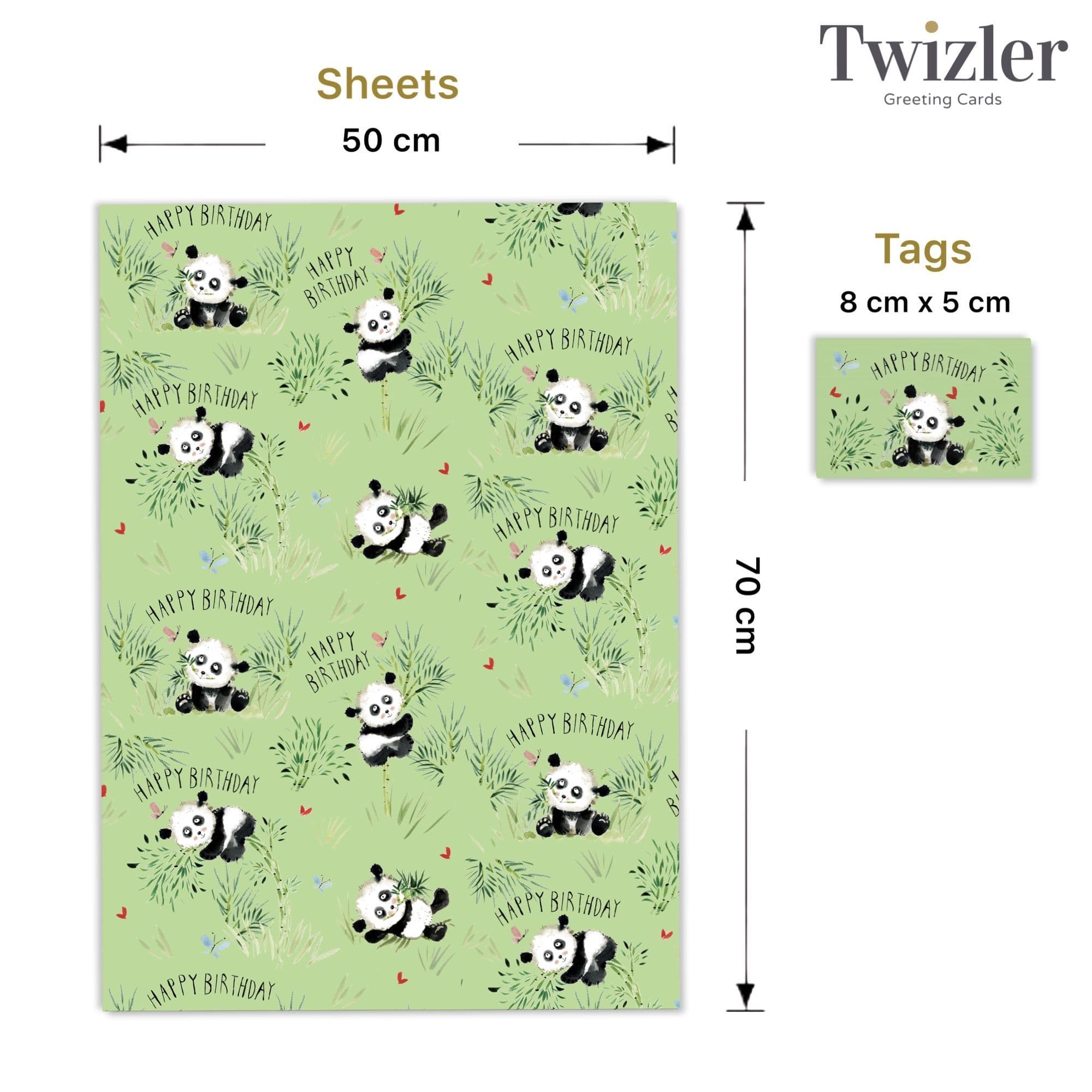 Cute Panda Wrapping Paper. Girl's Wrapping Paper. Boy's Wrapping Paper ...