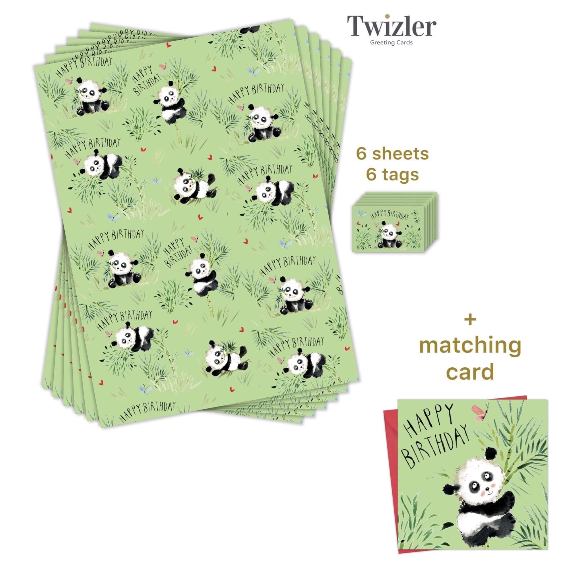 Cute Panda Wrapping Paper. Girl's Wrapping Paper. Boy's Wrapping Paper ...