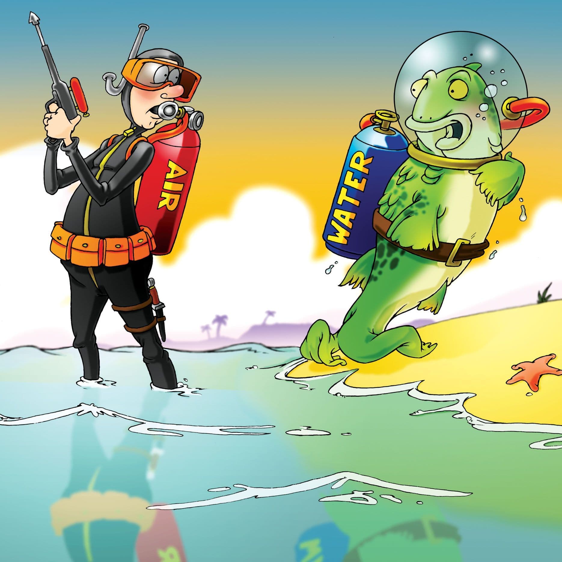 Man vs Fish - Humour Card