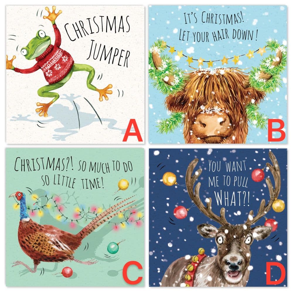 Pack of 10 Funny Christmas Cards Pack. Xmas Multipack. Funny Cards. Humour Cards. Humour ...