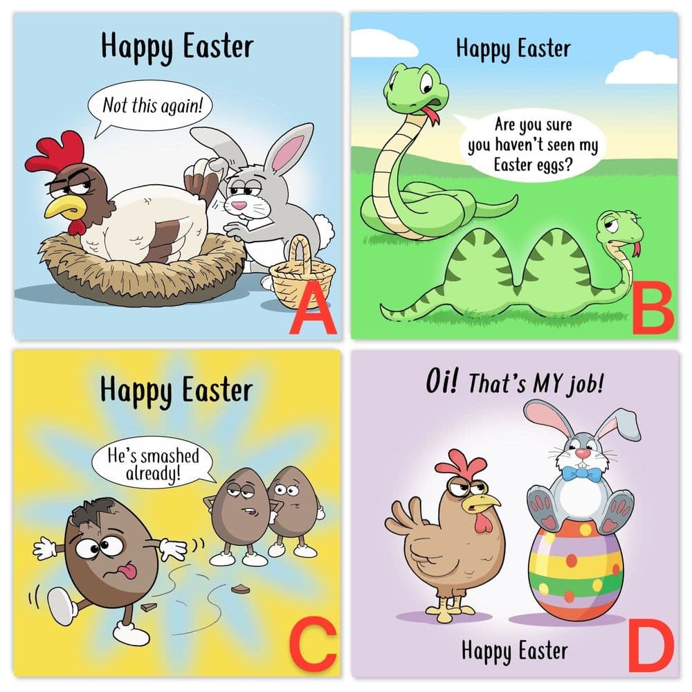 Funny Easter Card Packs. Humour Easter Cards. Happy Easter Greeting ...