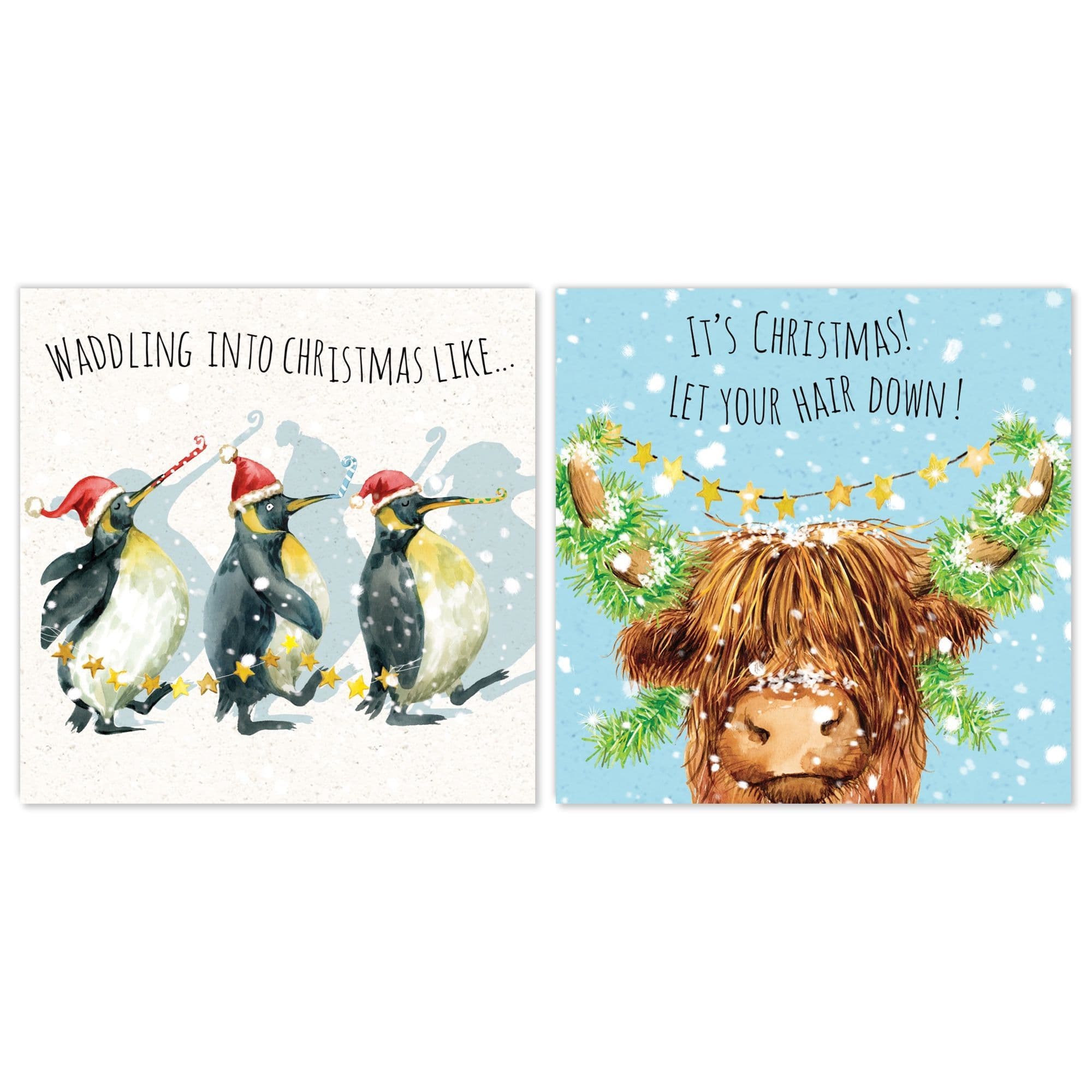 Pack of 6 Funny Christmas Cards Pack. Xmas Multipack. Funny Cards. Humour Cards. Humour ...