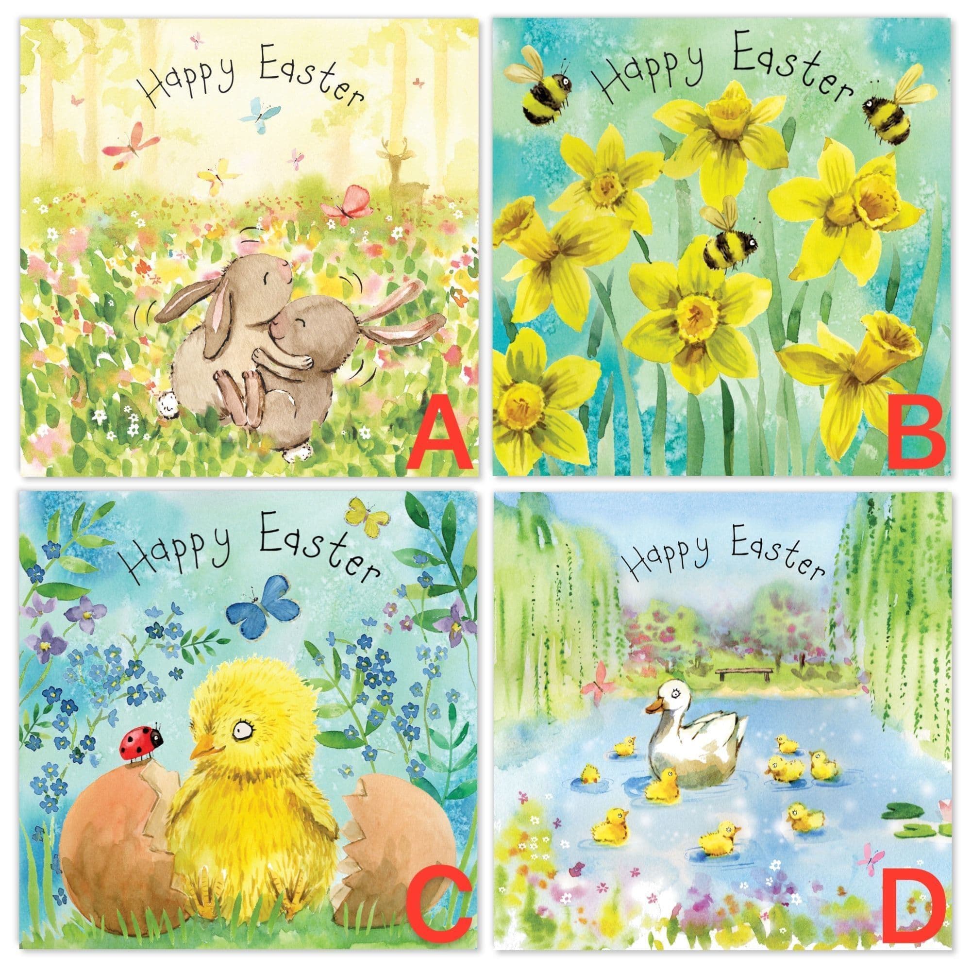 Easter Card Packs. Cute Easter Cards. Happy Easter Greeting Cards Multipack