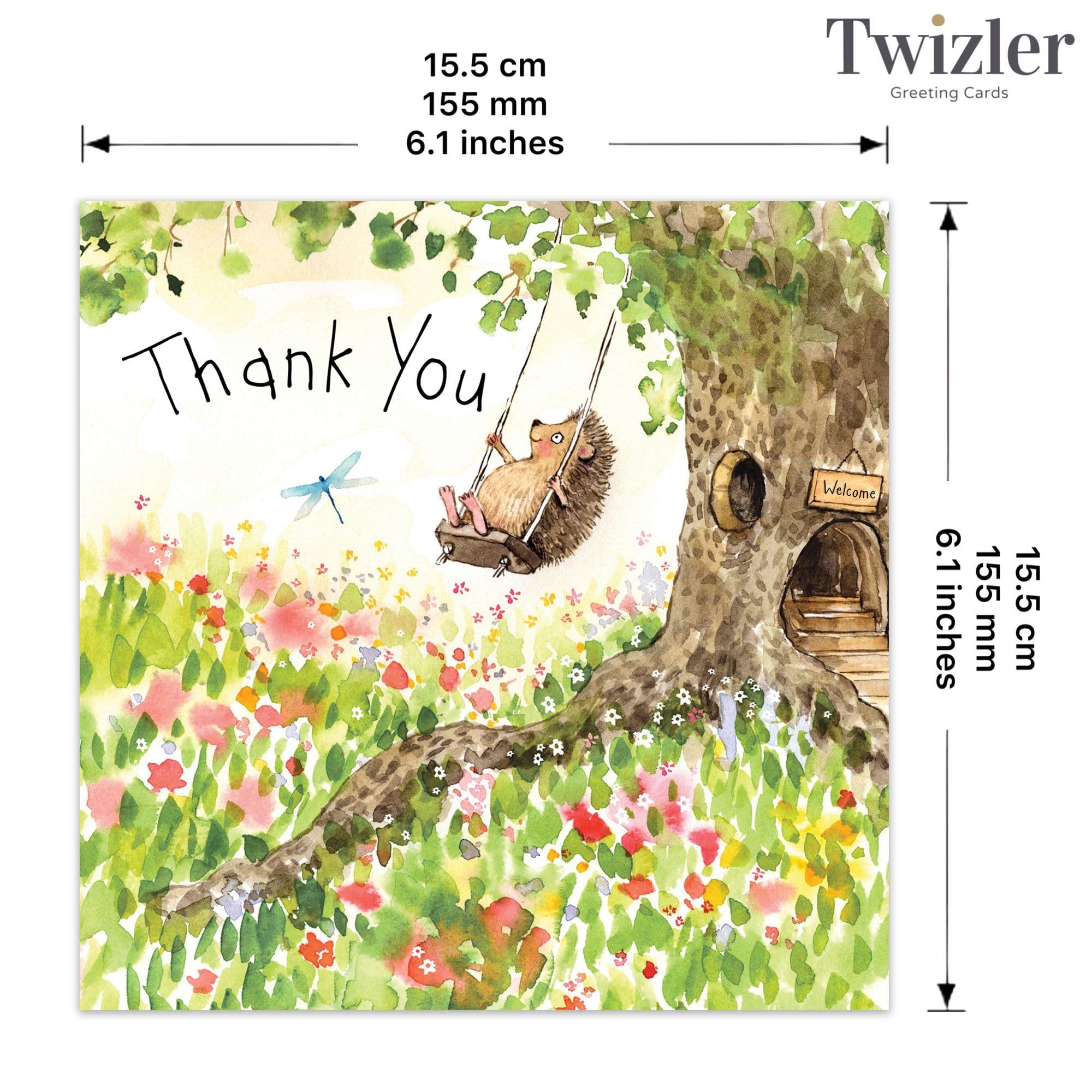 Thak You Cards. Cute Cards. Animal Cards. Cute Greetings Cards. Twizler