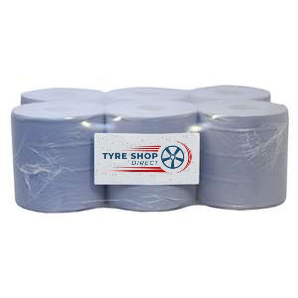 Blue Paper Roll Centre Feed Blue pk 6