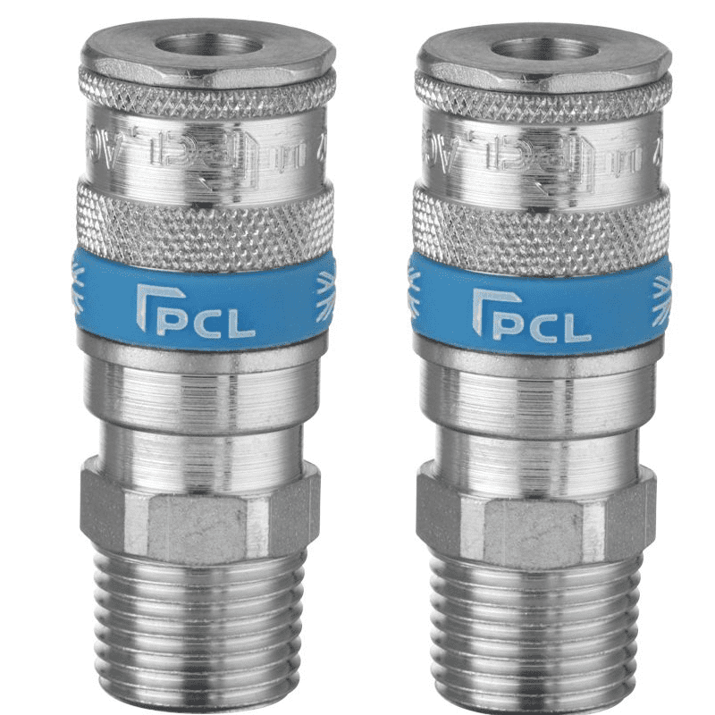 PCL Air Coupling 1/2" Bsp Male Thread Twin Pack