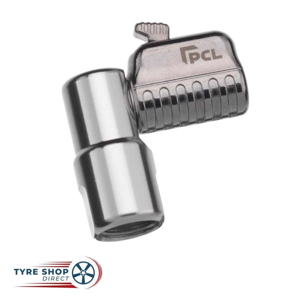 PCL Single Clip on tyre valve connector Angled 1/4 Bsp