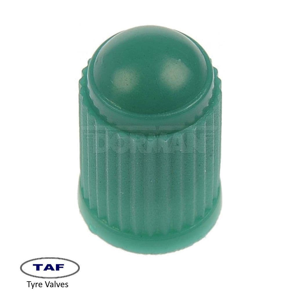 Plastic Tyre Valve Caps Green Pack 100