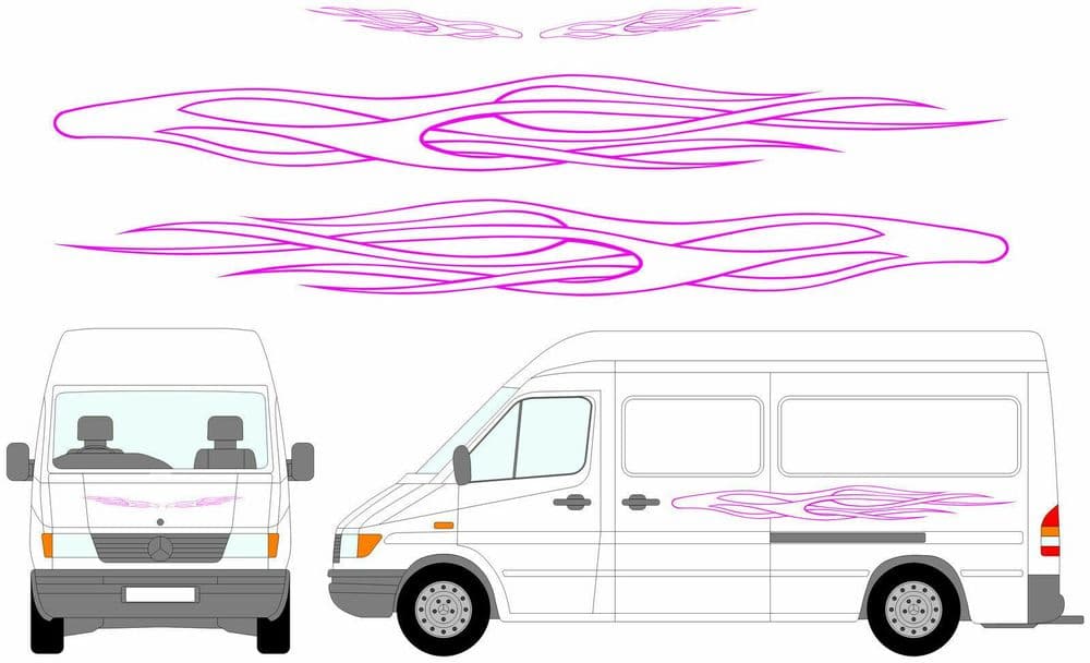 3 MOTORHOME GRAPHICS STICKERS DECALS CAMPER VAN CARAVAN UNIVERSAL FITTING