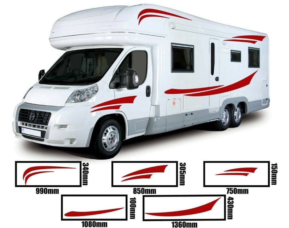 No 751 Camper Van Graphics Motorhome Decals Horsebox Caravan RV Decals ...