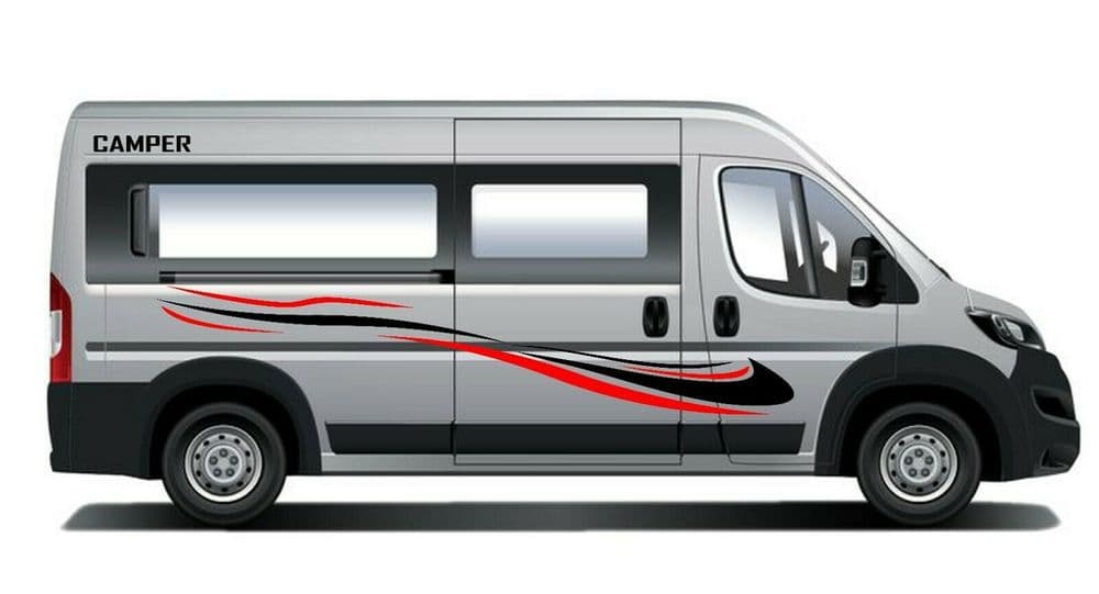 No 974 Camper Van Graphics Motor Home Vinyl Graphics Decals / Stickers