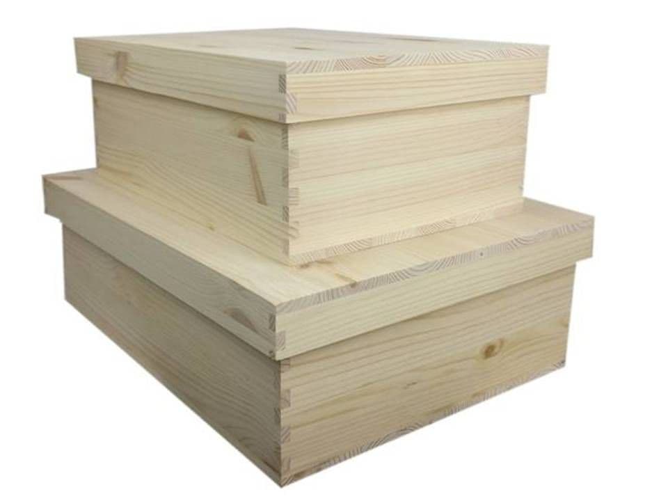 Natural Brown Wooden Shoe Box