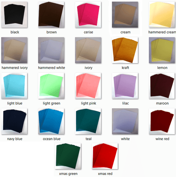 A5 Card Stock - Choose Quantity - Choose Colour - Choose Qty