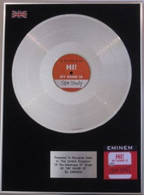 EMINEM - 12" Platinum Disc - MY NAME IS