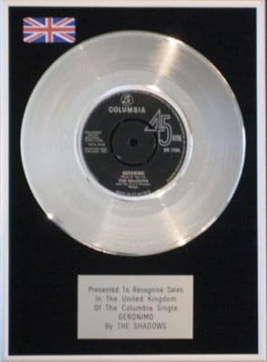 THE SHADOWS - 7" Platinum Disc - GERONIMO