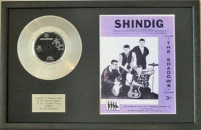 THE SHADOWS - 7"Platinum Disc&Song Sheet-SHINDIG
