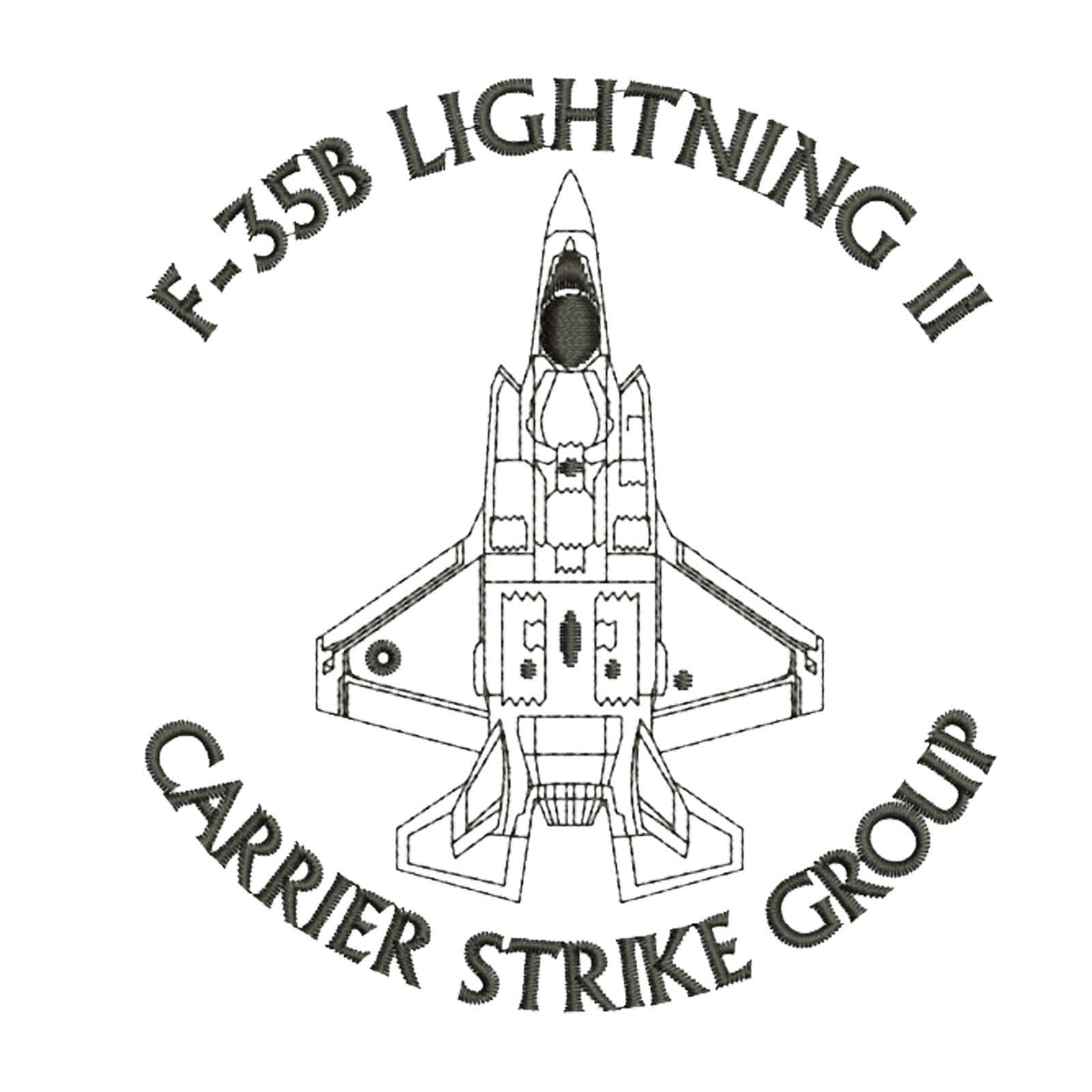 F-35B Lightning II Carrier Strike Group F35 Aircraft Embroidered Polo T ...