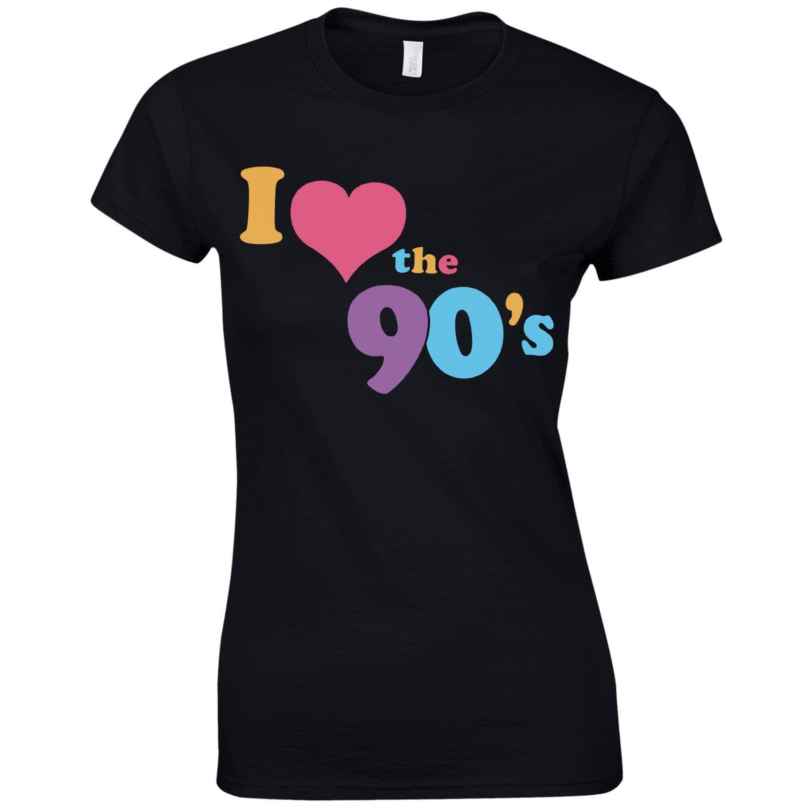 I Love The 1990s Ladies Fitted T-Shirt - Retro 90s Fancy Dress Party Gift Top