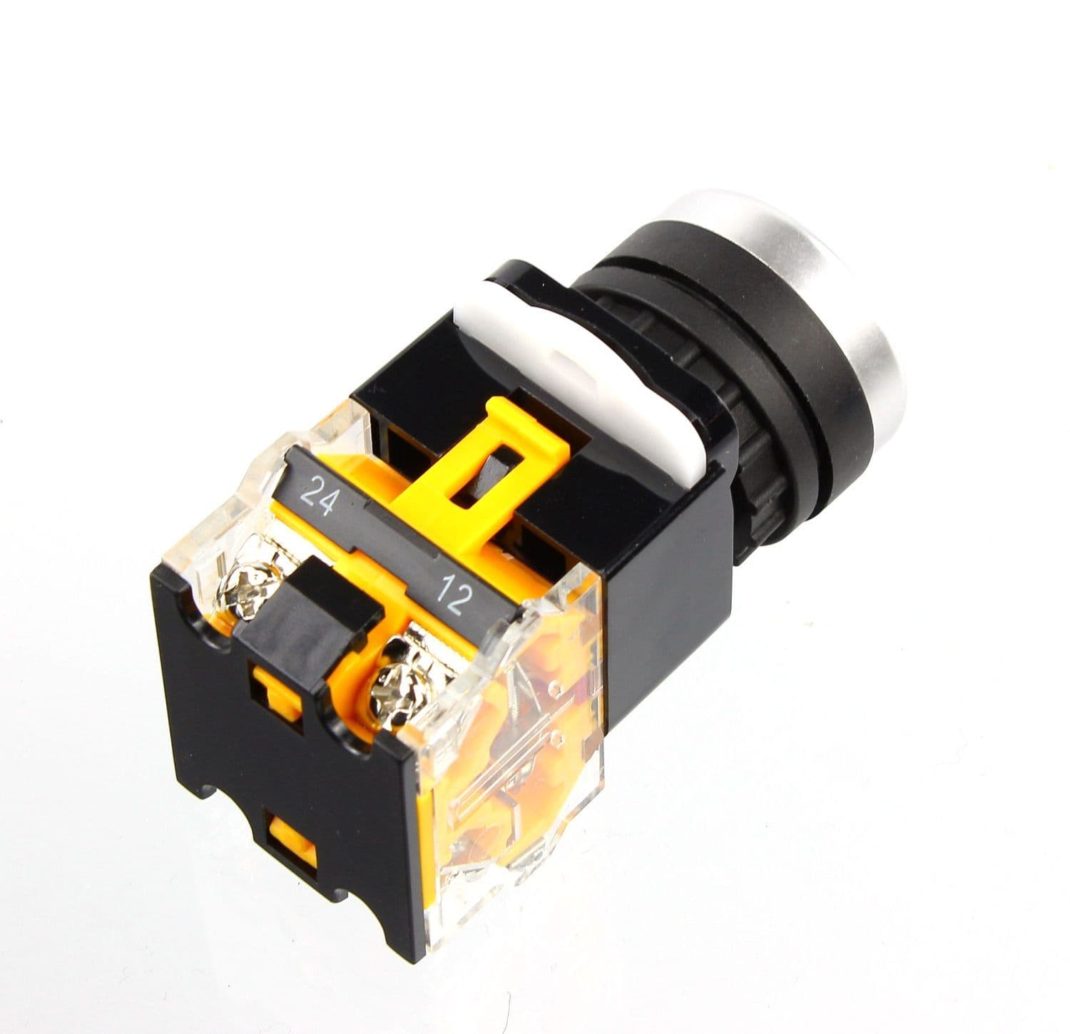 22mm Panel Mount latching DPST Control Push Button Switch Red AC 400V 10A