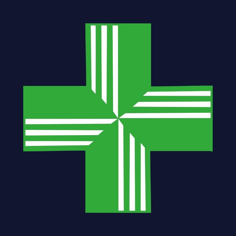 Green Cross Logo Zipped Sweatshirt