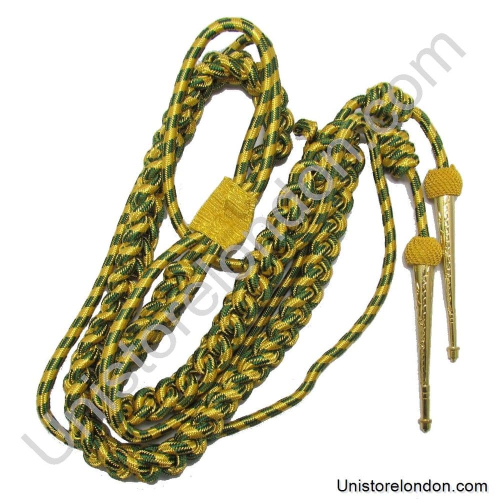 Aiguillette Gold Green Army Full Size Gold Tags