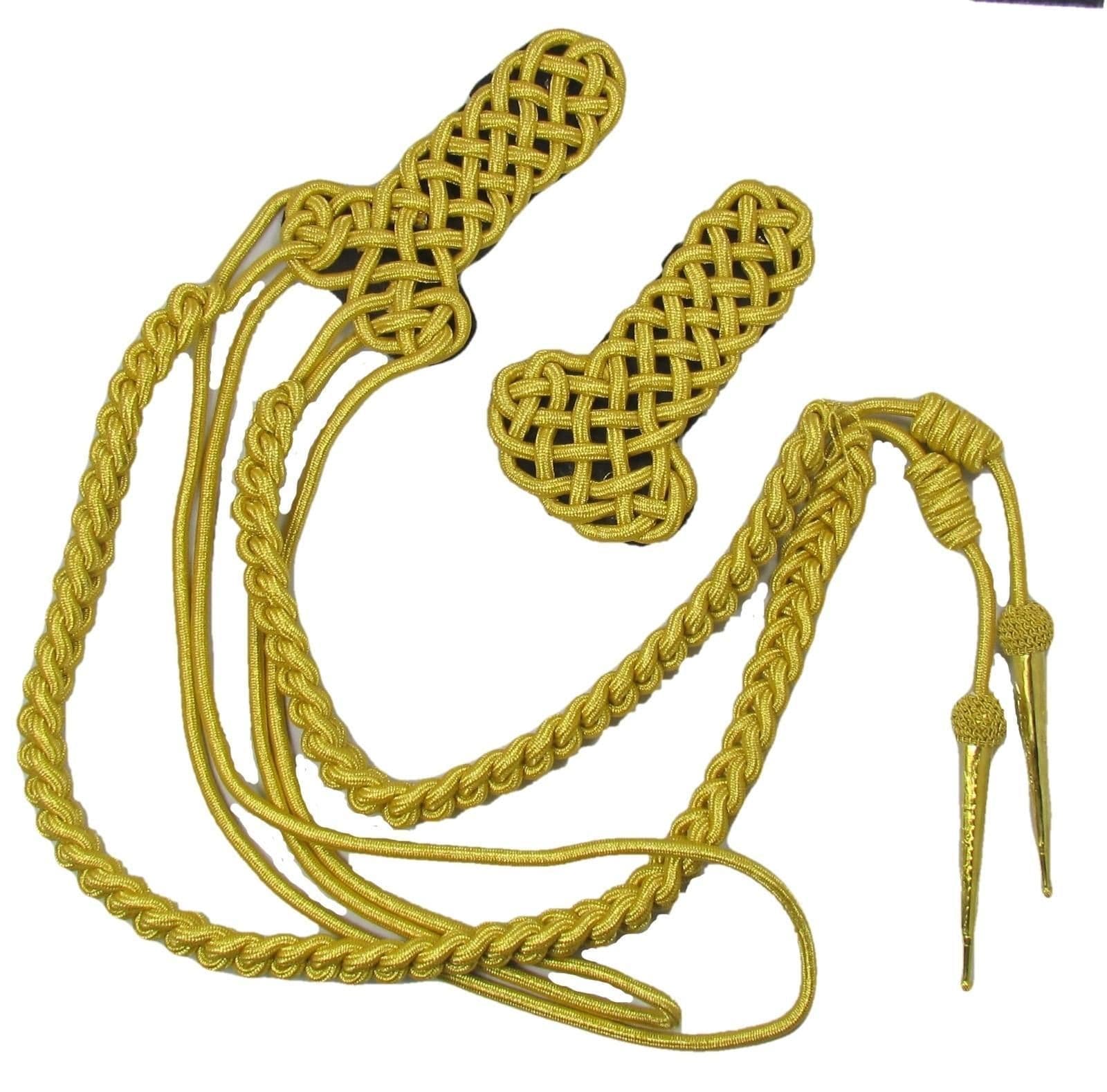 Aiguillette with Shoulder Board Gold Mylar on Navy Blue Back R1999-BB
