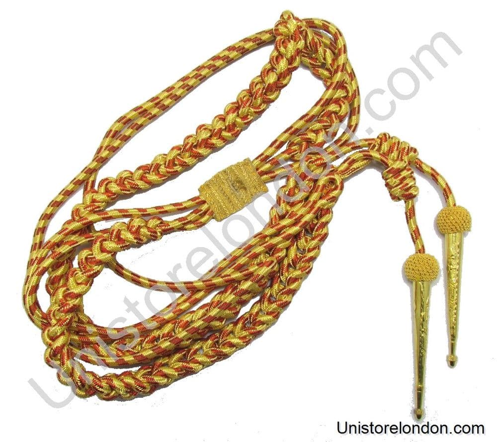Army Army Aiguillette Gold Red with gold tags R158