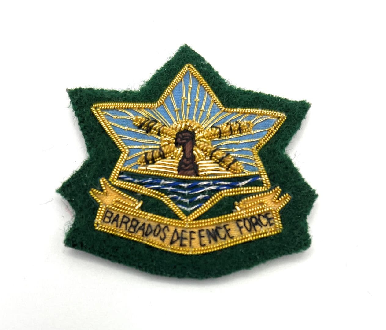 Badge Barbados Defence Force on Green