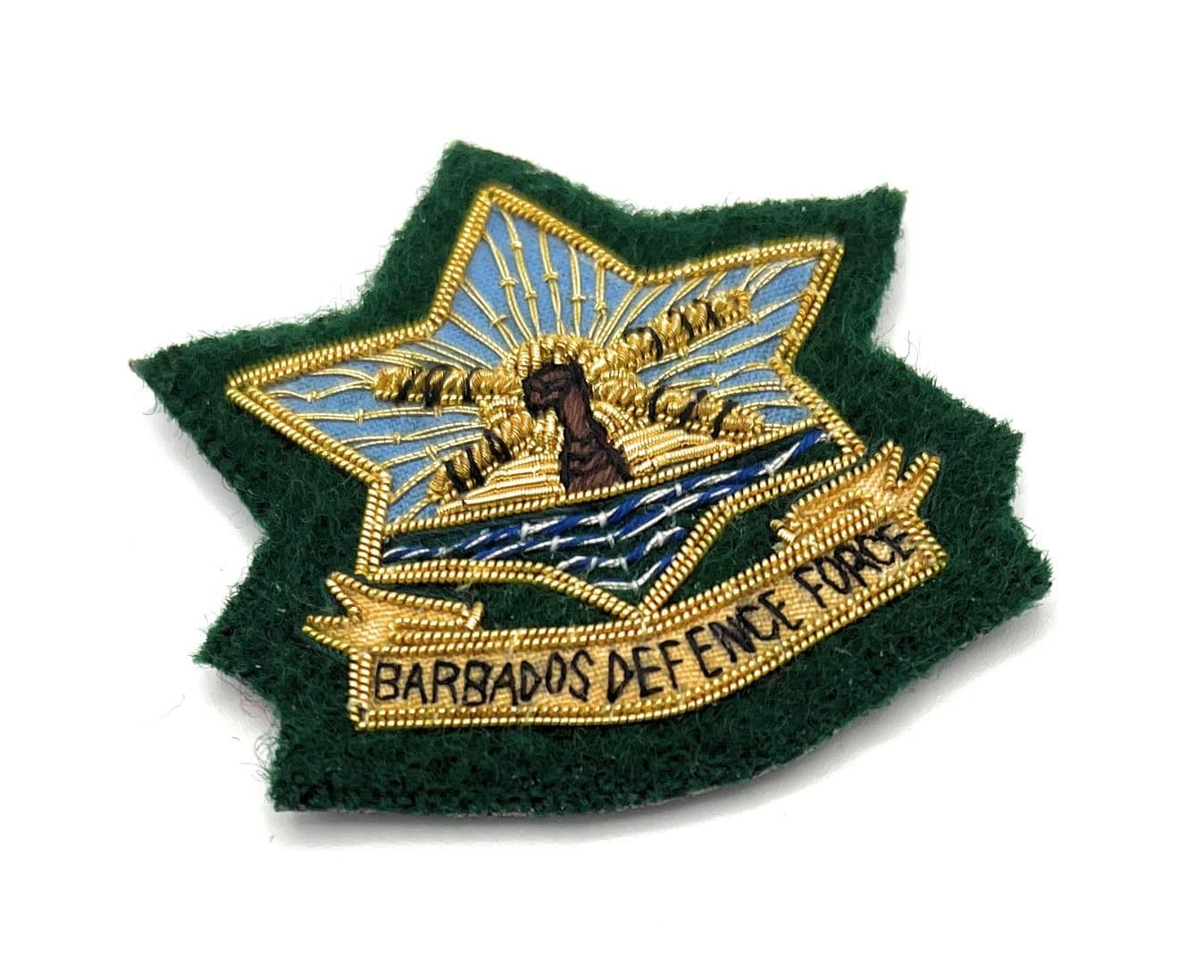 Badge Barbados Defence Force on Green