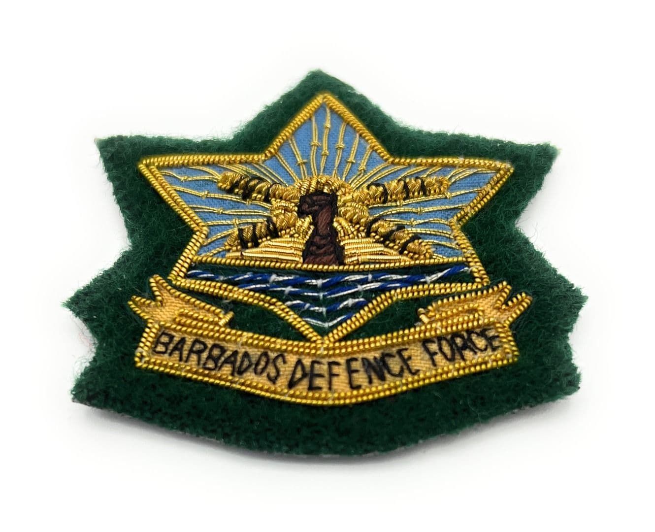 Badge Barbados Defence Force on Navy Blue