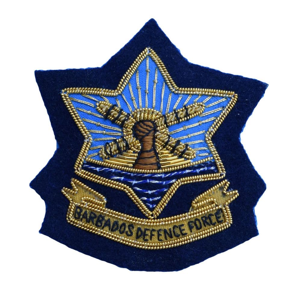 Badge Barbados Defence Force on Navy Blue