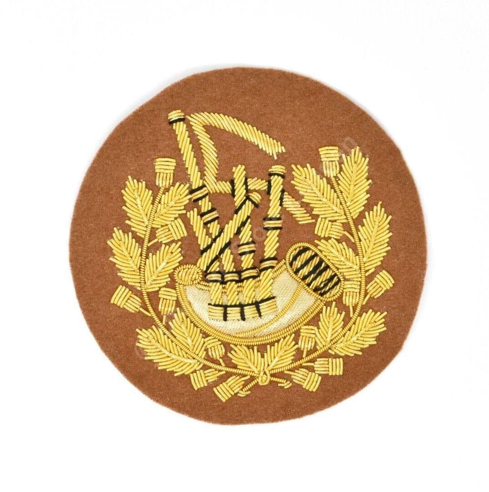 Badge Pipe Major Gold on Khaki