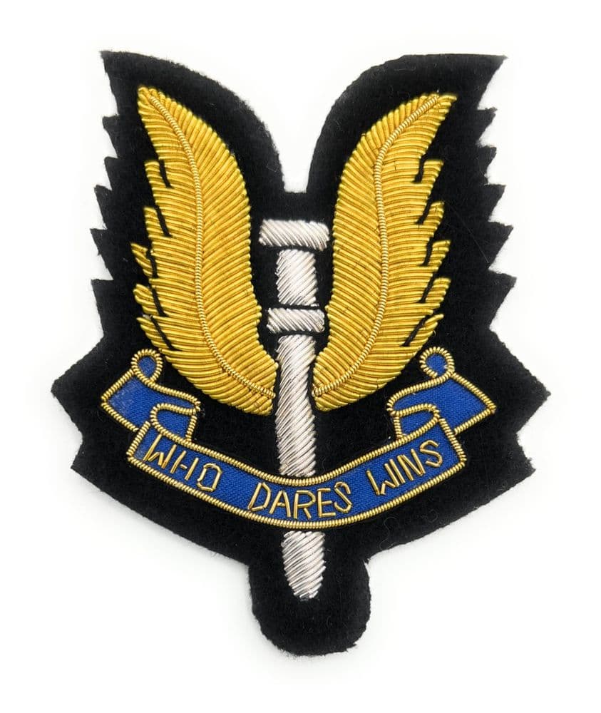 Badge SAS Gold Wire Blazer Badge on Black Cloth R1355