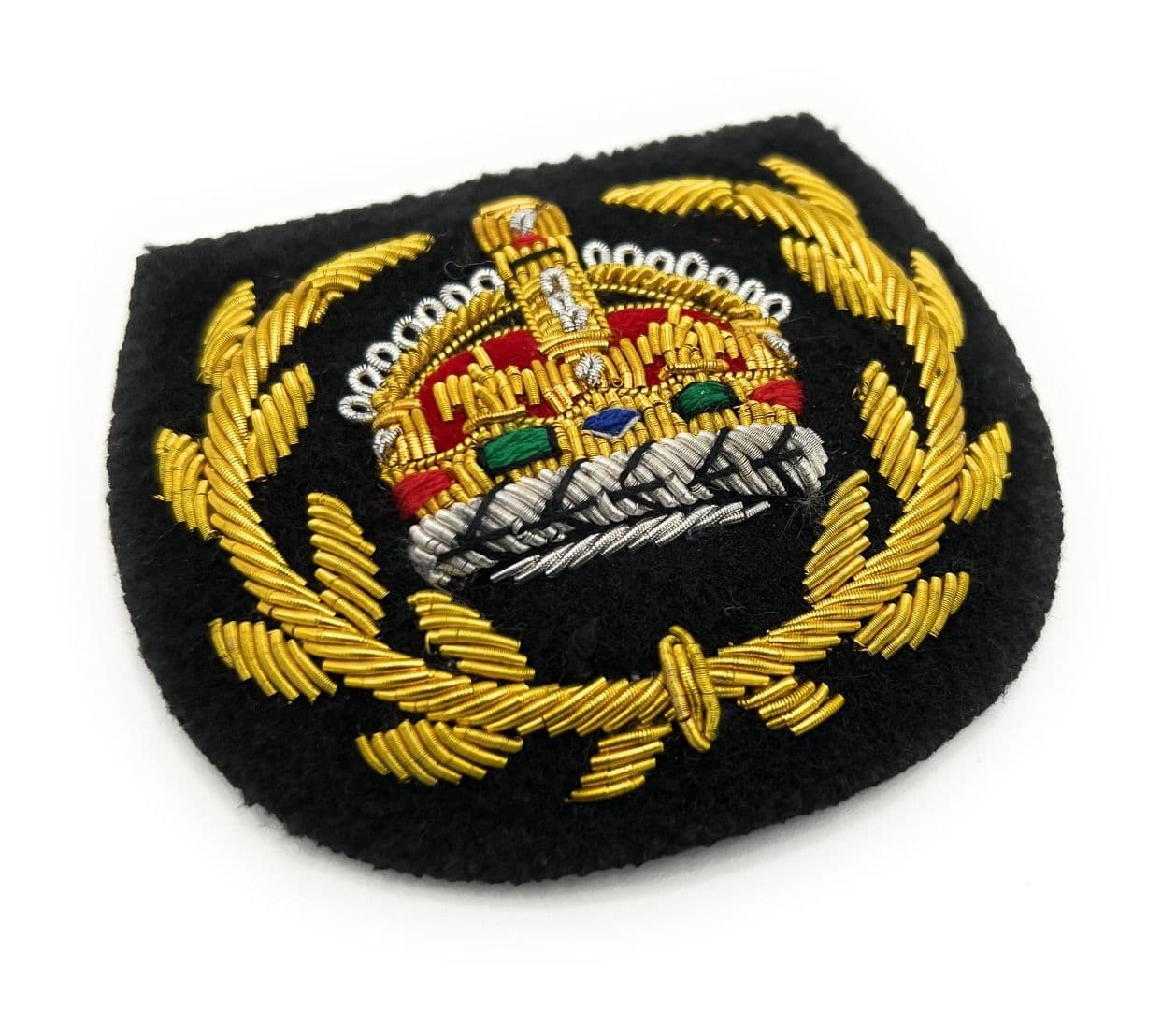 Badge WO2 RQMS CIIIR Crown Warrant Officer in Wreath Gold on Black R2691