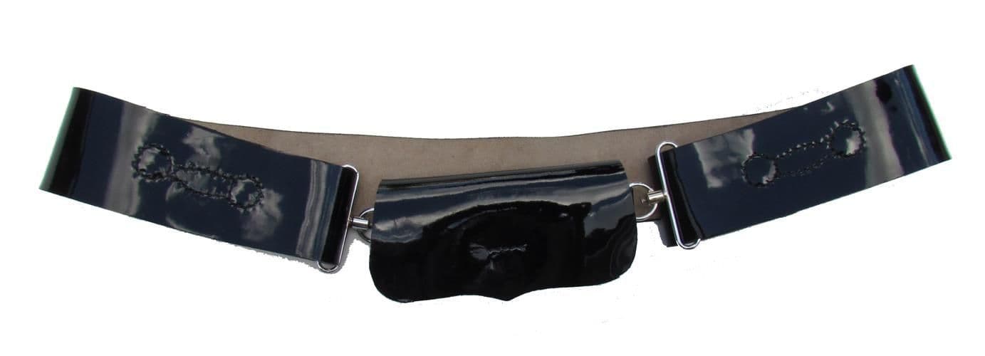 Belt Cross Belt Black High Gloss Patent Leather 62mm Wide Chrome ...
