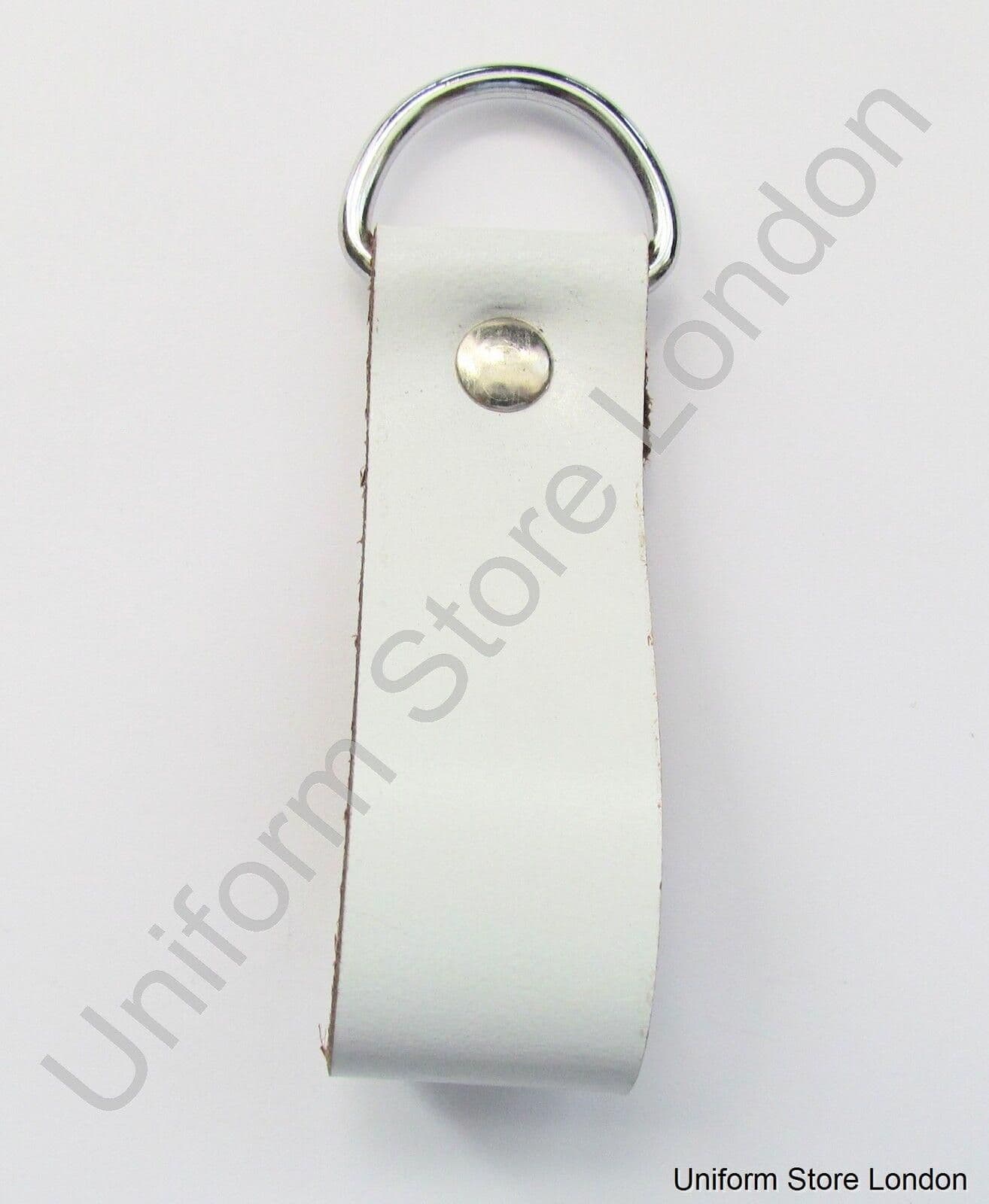 Belt Loops D-Rings Re-enactment Webbing White Leather Chrome Fitting R1602
