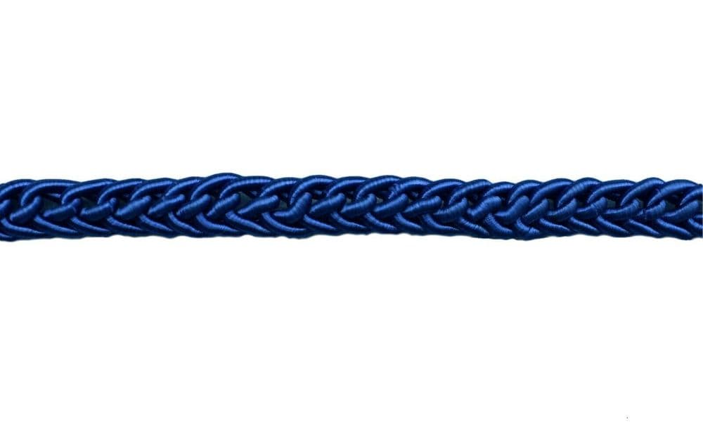 Chain Gimp Lace Uniform Rank Braid Royal Blue 10mm Sold by Meter