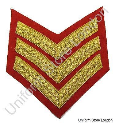 Chevron Sergeant Stripes Gold Red 100mm Wide 3 Bars R879WS
