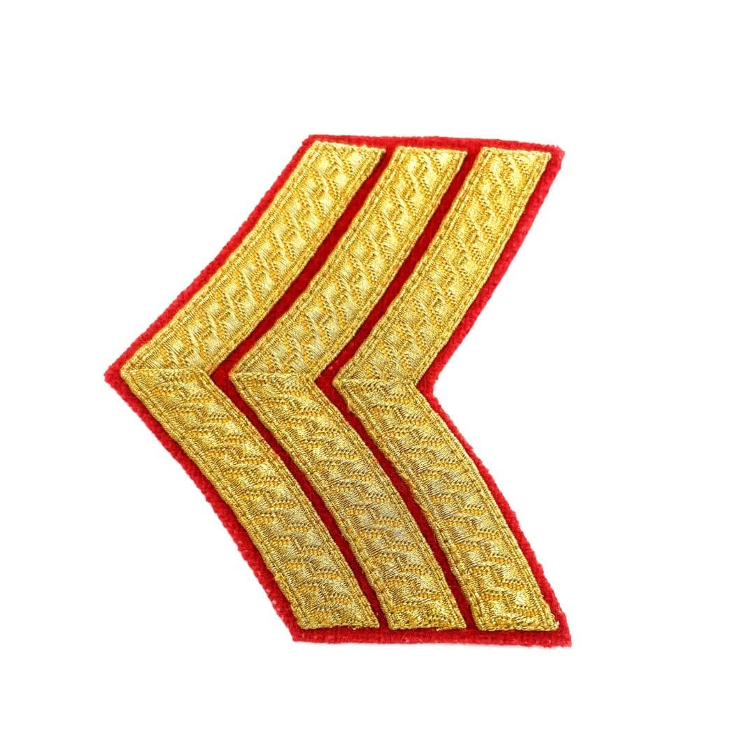Chevron Sergeant Stripes Gold Red 100mm Wide 3 Bars R879WS