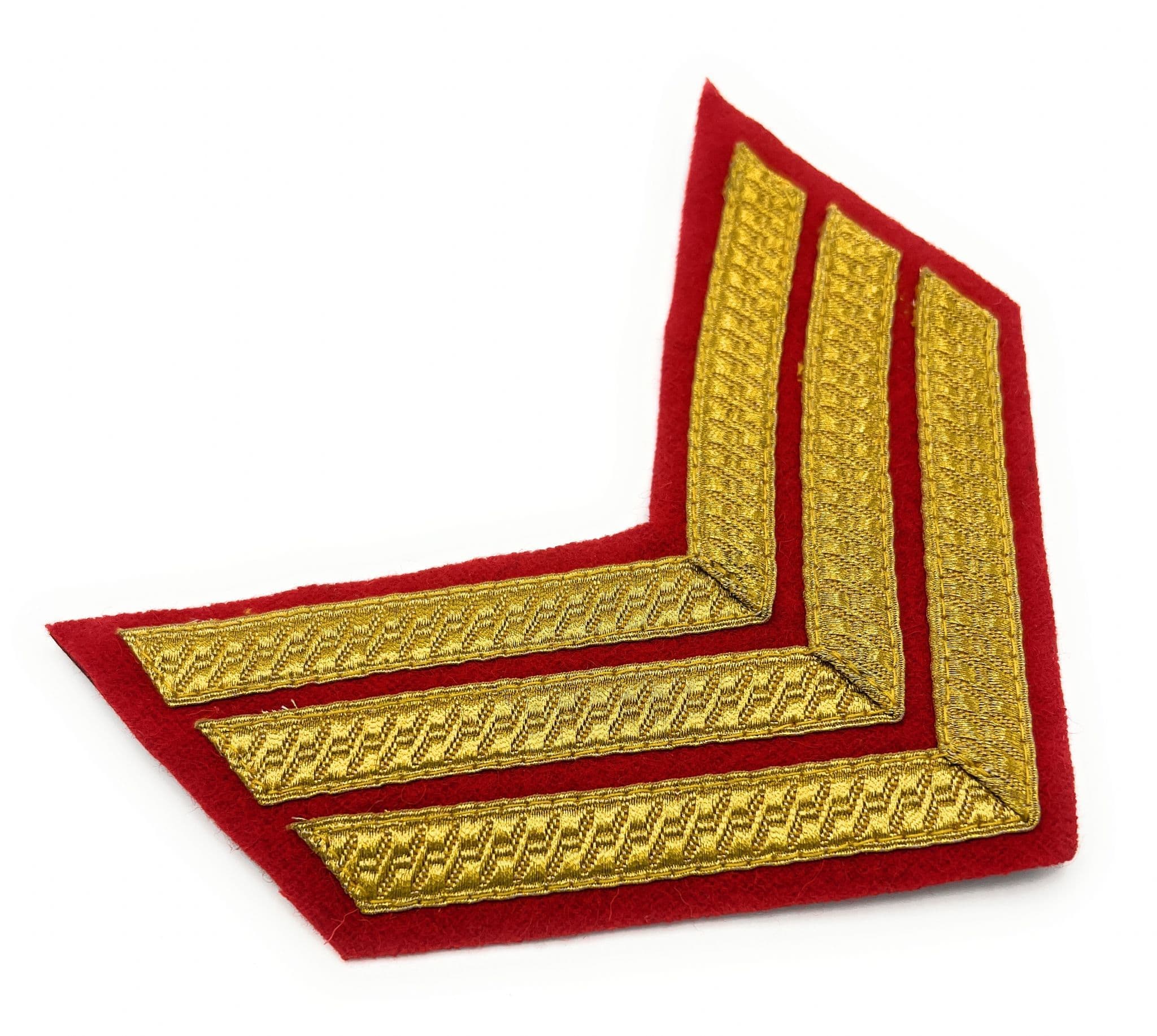CHEVRON SERGEANT STRIPES GOLD RED 150mm 3 Bars WIDE R527