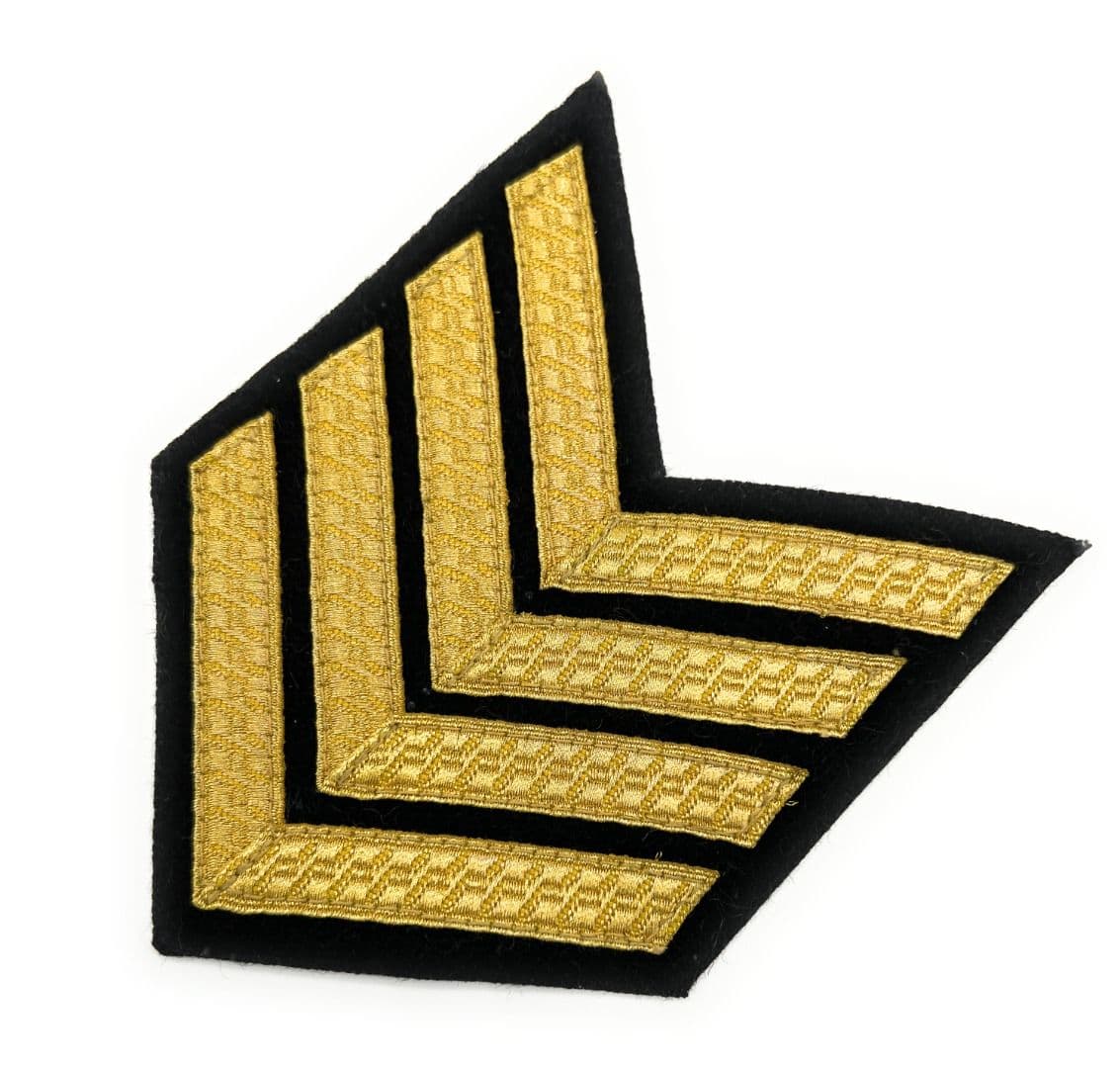 CHEVRONS STRIPES GOLD BLACK 4 BARS 100mm WIDE R532