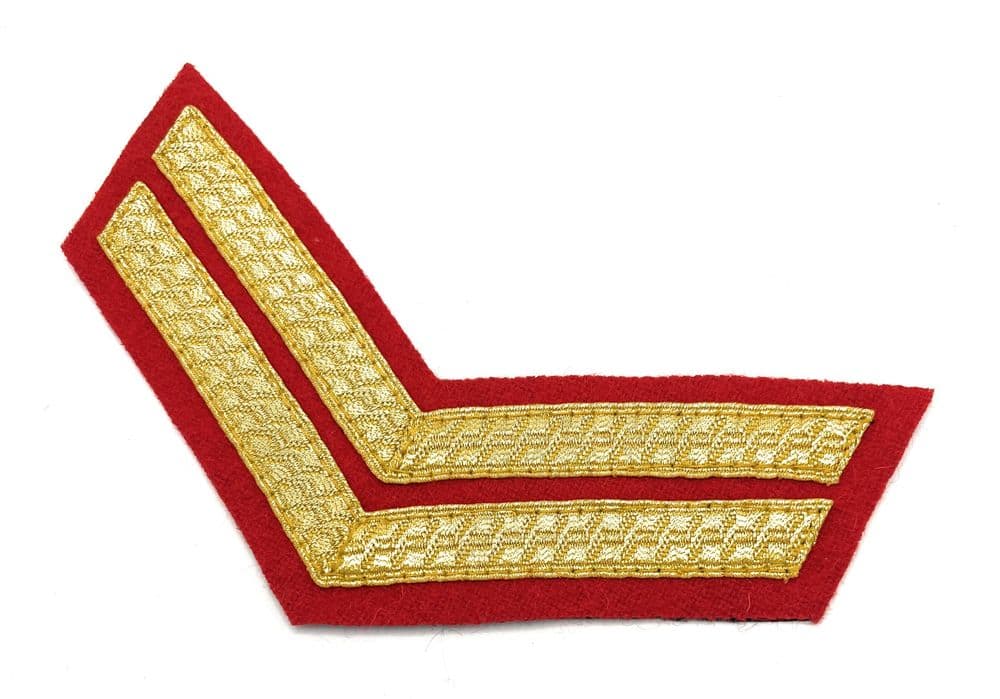 CHEVRONS STRIPES GOLD RED 2 BAR 150mm WIDE R526