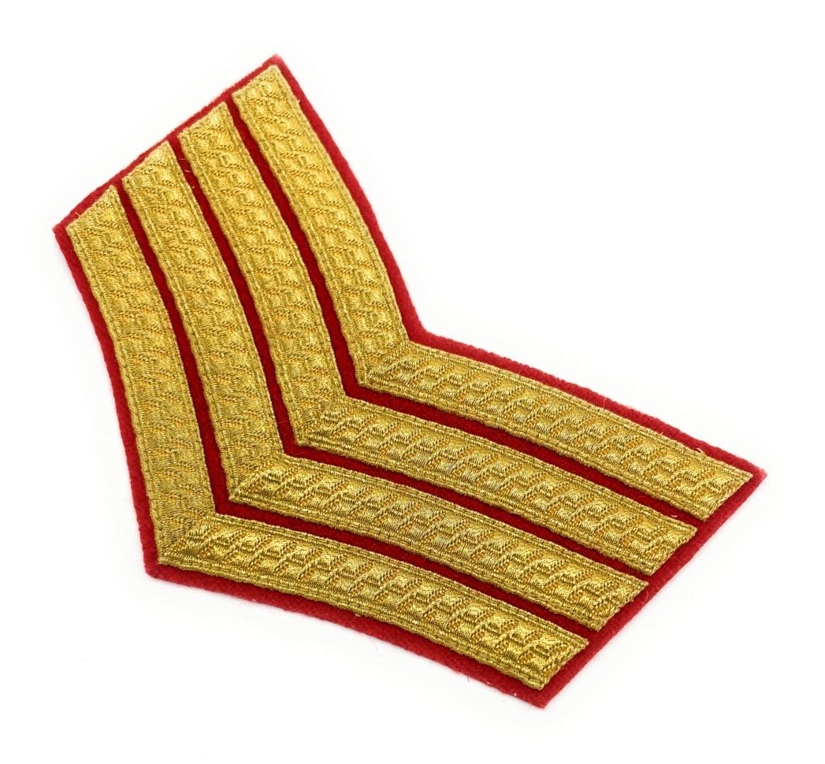 CHEVRONS STRIPES GOLD RED 4 BARS 150mm WIDE R528