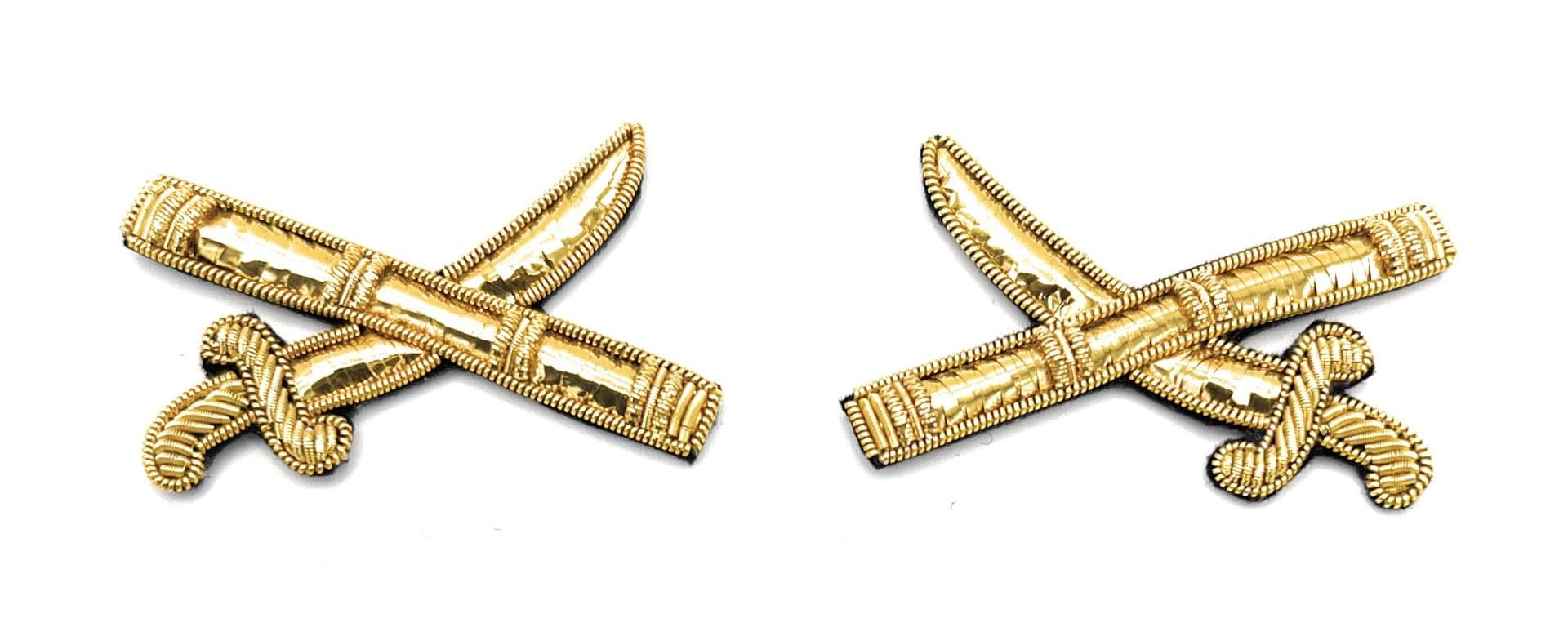 Crossed Sword & Batons Gold Embroidered General's Officer Insignia